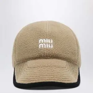 Miu Miu Camel Fleece Baseball Hat - Cream