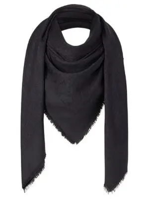 Fendi Scialle In Lana, Seta E Cashmere - Black