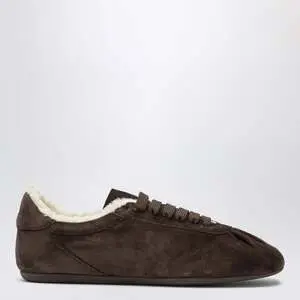 Dolce & Gabbana Ebony Ballet Sneaker In Suede - Brown