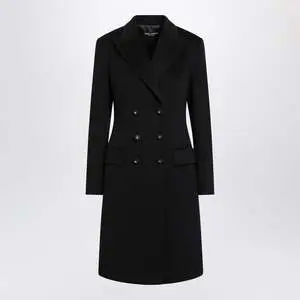 Dolce & Gabbana Double-breasted Coat In Wool - Black