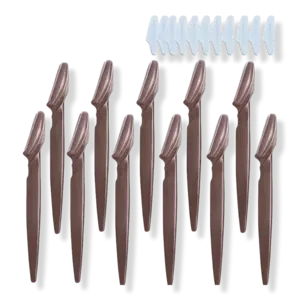 COSMOGLO 24-piece Precision Dermaplane Razor Set - Brown