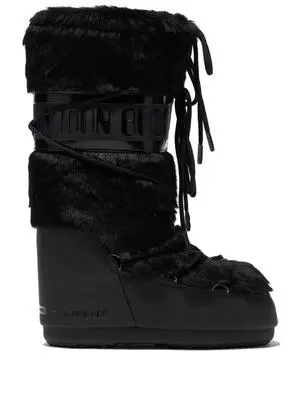 Moon Boot Stivali Icon In Ecopelliccia - Black