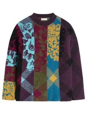 Dries Van Noten Maglione Matadi In Lana Patchwork