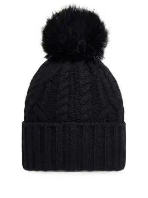 Moncler Berretto In Misto Lana E Cashmere Con Pon Pon