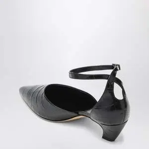 Le Monde Beryl Victoria Decollete With Crocodile Print - Black