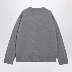 AMI Paris Grey De Coeur Cardigan - Gray