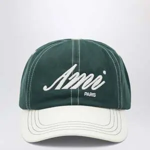 AMI Paris Signature Cotton Cap - Green
