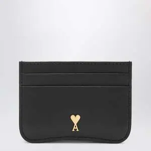 AMI Paris De Coeur Cardholder In Leather - Black
