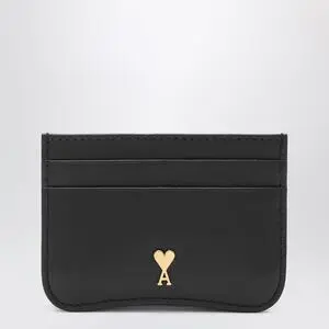 AMI Paris De Coeur Cardholder In Leather - Black