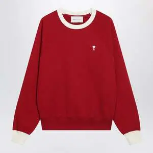AMI Paris De Coeur Sweatshirt /ivory - Red