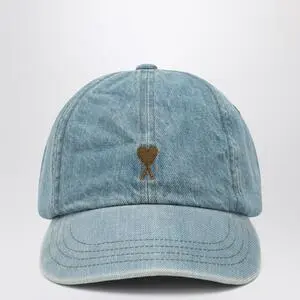 AMI Paris De Cå“ur Cotton Denim Cap - Blue