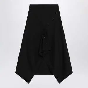 LEMAIRE Merino Wool Blend Midi Skirt - Black