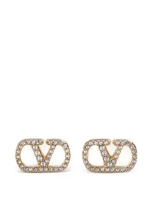 Valentino Garavani Orecchini Vlogo Signature In Metallo E Cristalli Swarovski - Silver