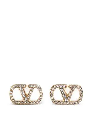 Valentino Garavani Orecchini Vlogo Signature In Metallo E Cristalli Swarovski - Silver