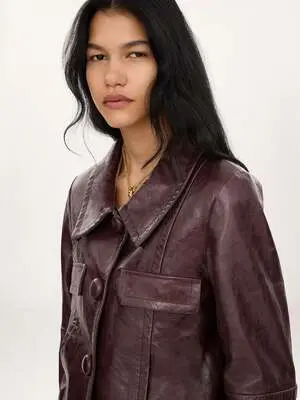 Chloé Giacca Corta In Pelle Con Colletto In Shearling Rimovibile - Multicolor