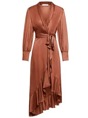 Zimmermann Silk Wrap Midi Dress - Multicolor