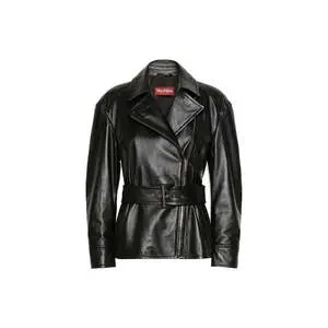 Max Mara Nappa Leather Giusto Jacket - Black
