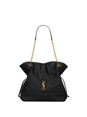 Saint Laurent Jamie Shopping In Lambskin - Black