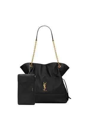 Saint Laurent Jamie Shopping In Lambskin - Black