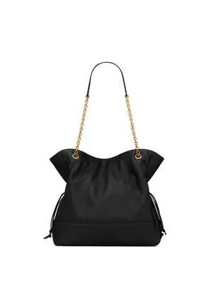 Saint Laurent Jamie Shopping In Lambskin - Black