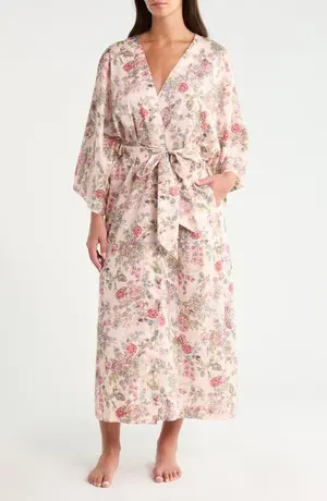 PAPINELLE Layla Kimono Maxi Robe - Ecru