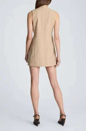 KENNETH COLE COLLECTION Curved Button Detail Pinstripe Minidress