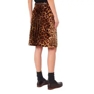 Max Mara Leopard Falange Skirt - Brown