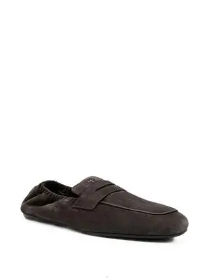 Prada Shuffle Leather Loafers - Brown