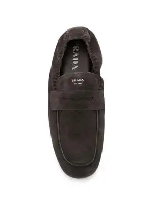Prada Shuffle Leather Loafers - Brown