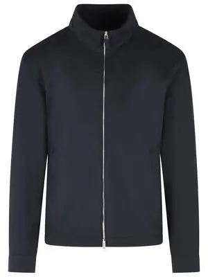 Zegna Motorin' Dark Polyester Jacket - Blue