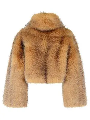 ROTATE BY BIRGER CHRISTENSEN Beige Faux Fur Jacket