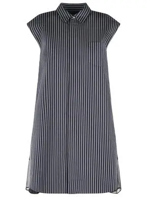 Sacai Navy Cotton Blend Dress