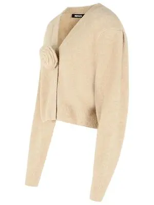 ROTATE BY BIRGER CHRISTENSEN Beige Alpaca Blend Cardigan