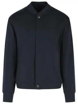 Zegna Oasi' Navy Cashmere Bomber Jacket - Blue