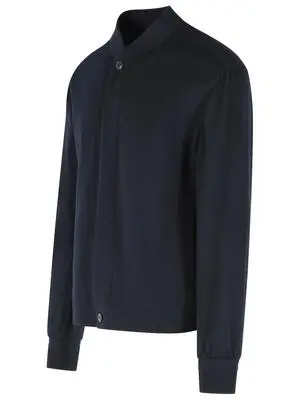 Zegna Oasi' Navy Cashmere Bomber Jacket