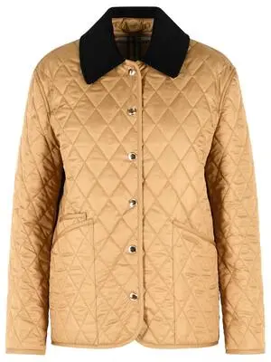 Burberry Dranefeld' Quilted Country Jacket In 'camel' Polyester - Brown
