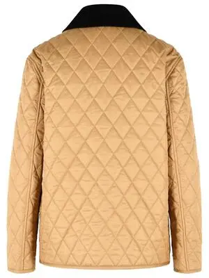 Burberry Dranefeld' Quilted Country Jacket In 'camel' Polyester