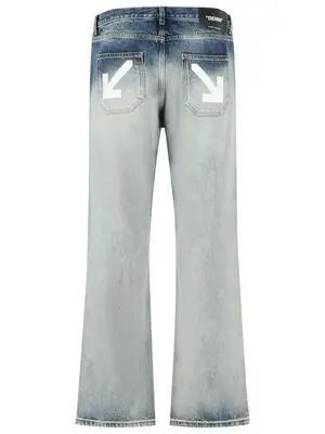 Off-White Half Arrow Slim Relaxed' Cotton Jeans