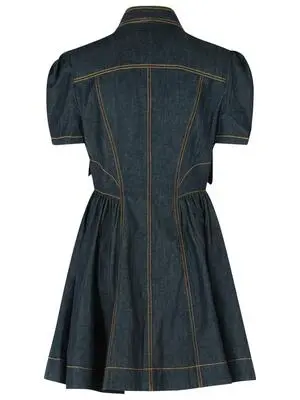 Zimmermann Corset' Navy Denim Dress - Blue