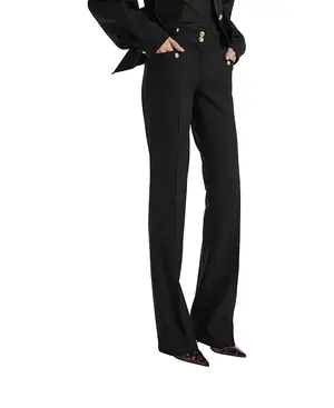 Balmain Pleated Wool Gabardine Trousers