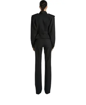 Balmain Pleated Wool Gabardine Trousers