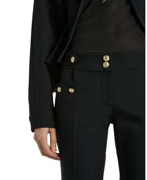 Balmain Pleated Wool Gabardine Trousers