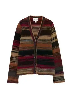 NEERA Striped V-neck Cardigan