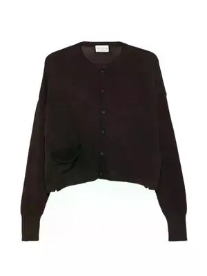 MA'RY'YA Patch-pocket Cardigan - Brown