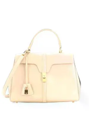 Celine 16 Top Handle Bag Smooth Calfskin Medium Satchel - Neutrals