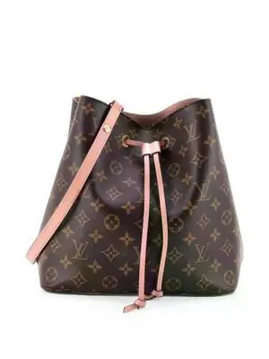 LOUIS VUITTON Neonoe Handbag Monogram Canvas With Leather Mm Bucket Bag - Brown