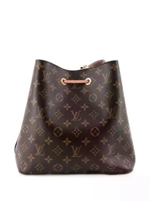 LOUIS VUITTON Neonoe Handbag Monogram Canvas With Leather Mm Bucket Bag - Brown