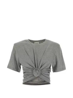 Magda Butrym Knot-detail Padded-shoulder T-shirt