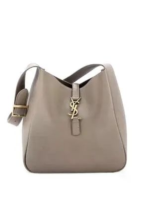 Saint Laurent Le 5 A 7 Supple Leather Small Hobo Bag - Neutrals