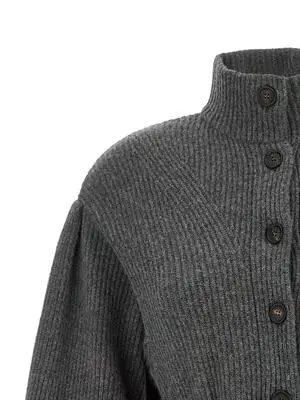 Brunello Cucinelli Belted Chevron-knit Cardigan
